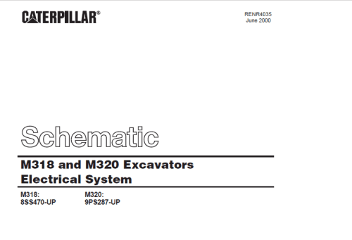 Caterpillar M318 And M320 Excavators Electrical System